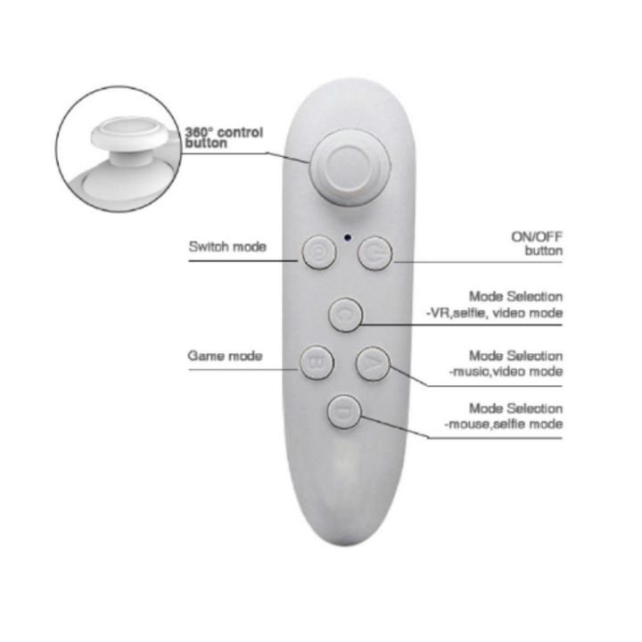 Bluetooth Remote Control for VR Box White Daraz .bd