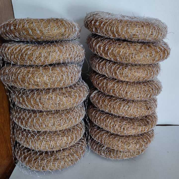 Pack of 5 Handmade Organic Coco Coir fiber Dish Scrubber,Coconut Fibre ...
