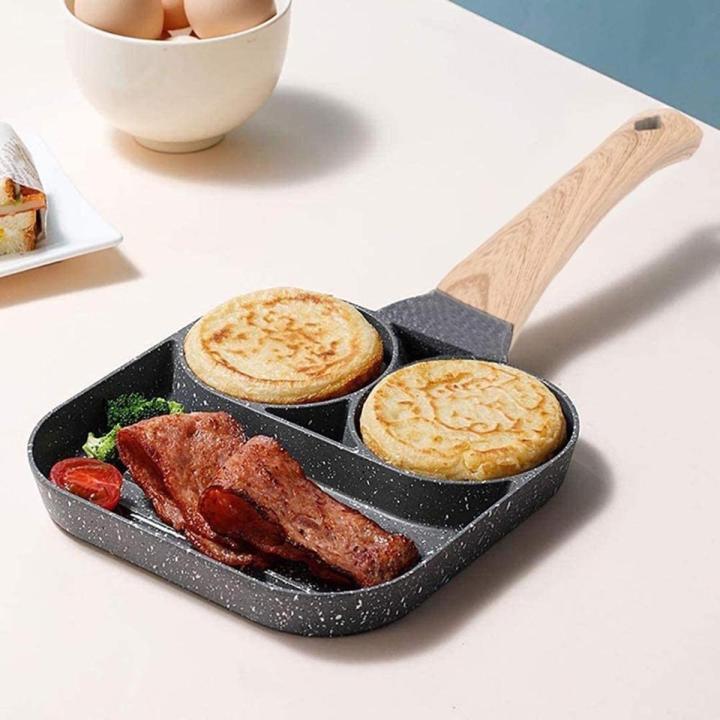 Egg Frying Pan 4-Cup Nonstick Pancake Pan, Poached Egg Cooker Divided ...