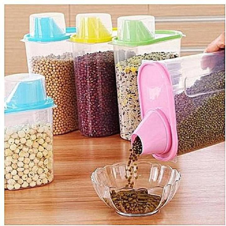 1x Cereal Dispenser Plastic Storage Box Kitchen Food Grain Rice ...