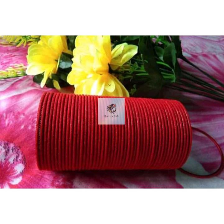 Velvet churi /Indian velvet Metal churi 36pieces color -Red | Daraz.com.bd