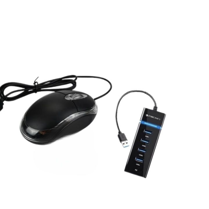 Optical Light Scroll Wheel Mice Mouse WITH USB HUB COMBO For Computer ...