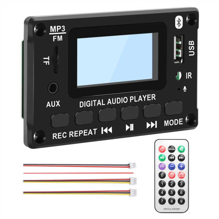 Car Bluetooth MP3 Decoder Board LCD Display MP3 Audio Module Speaker ...