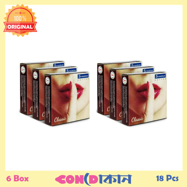 Sensation Super Dotted Classic Flavor Condom 6 Box (18 pcs) | Daraz.com.bd
