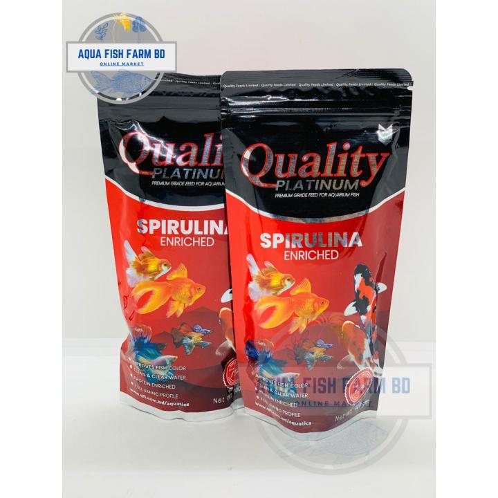 Quality Platinum, Spirulina Enriched (100gm)Fish Food For Aquarium ...