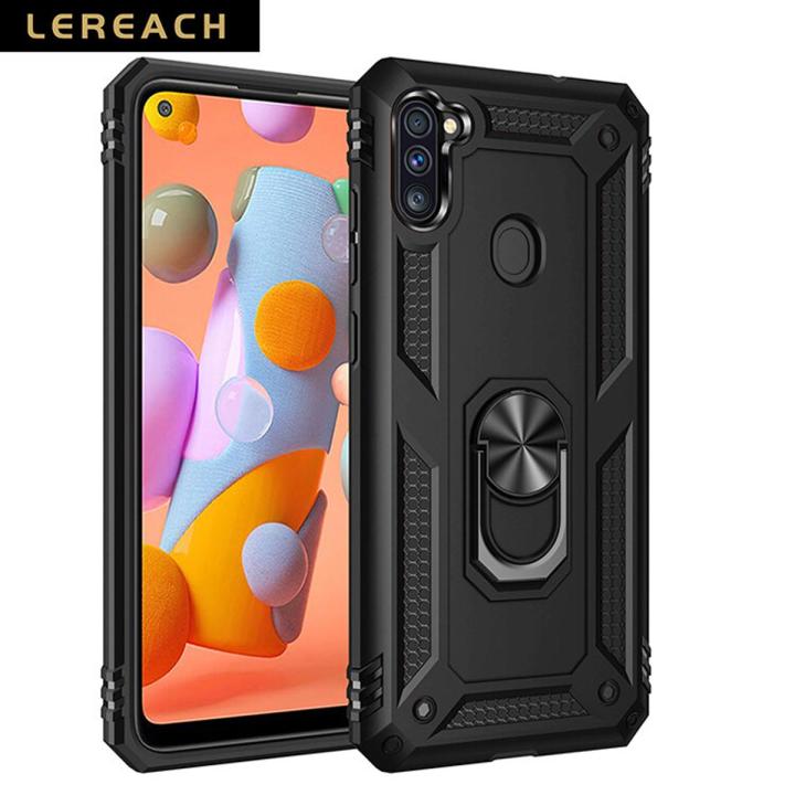 Lereach For Samsung Galaxy A11 / M11 Mobile Phone Case TUP+PC Hard Ring ...