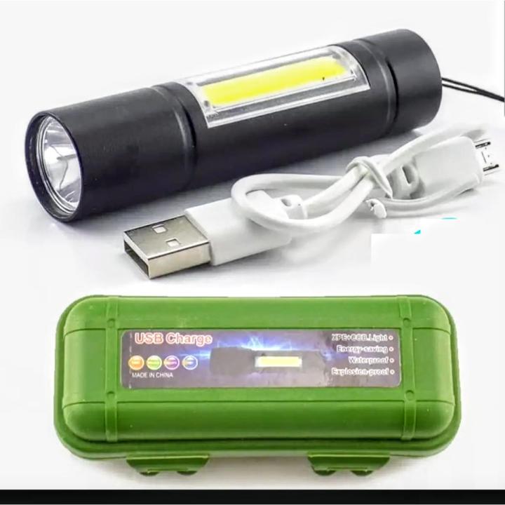 High Power Mini Torch Light with usb cable- Black - Torch Light | Daraz ...