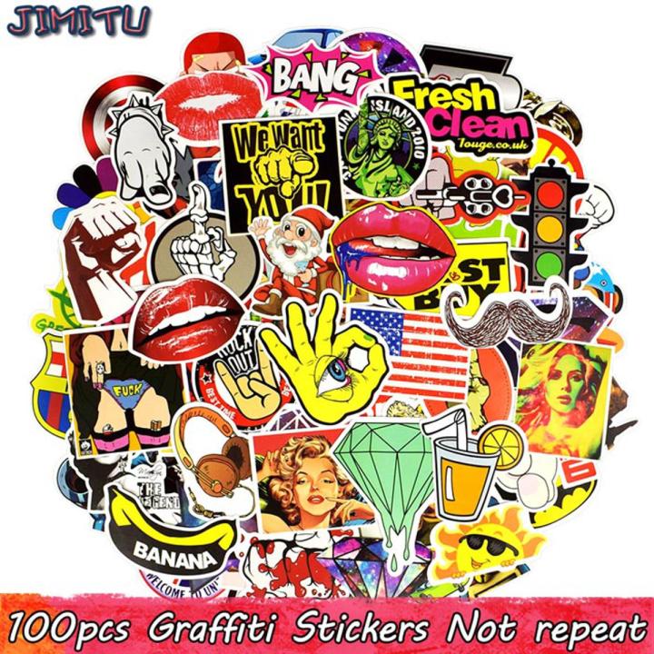 【happy one】100 PCS Sticker Graffiti Punk JDM Cool Waterproof Decals ...