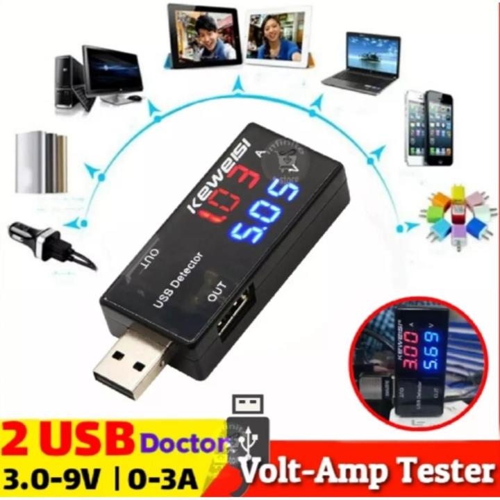 Dual USB Power Current Voltage Meter Tester Portable Mini Current ...
