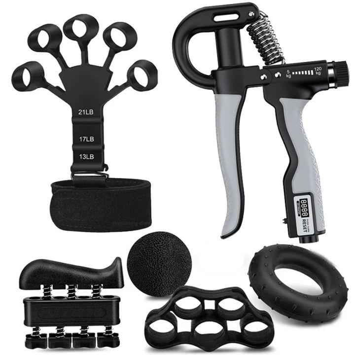 New Grip Strength Gym Fitness Hand Grip Men 5-120kg Adjustable Finger ...