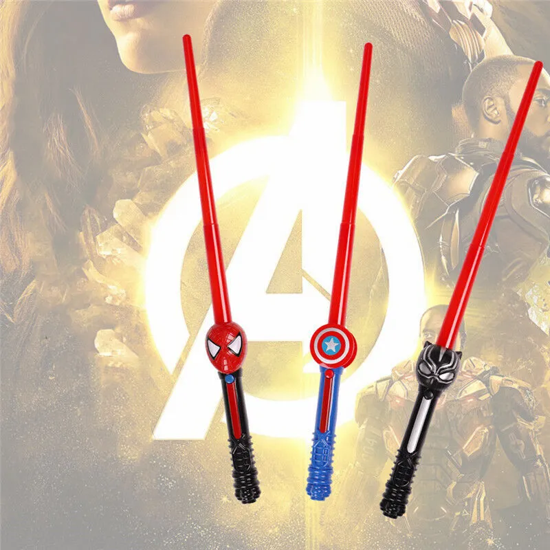 LED Light Sound Superhero Sword Figurines Hulk Black Panther Thanos ...