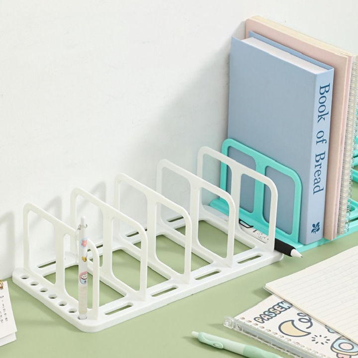 Self-assembly 4 Grid Desktop Bookends Plastic Display Desk Bookshelf ...