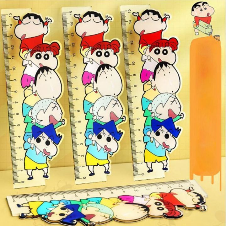 Anime Cartoon 15CM Straight Rulers Kawaii Acrylic Crayon Shin-chan ...