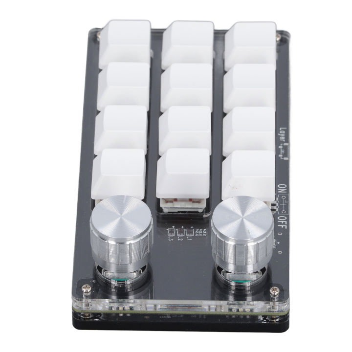 12 Key Knob Keyboard Programmable USB Red Switch Mechanical Keypad DC ...