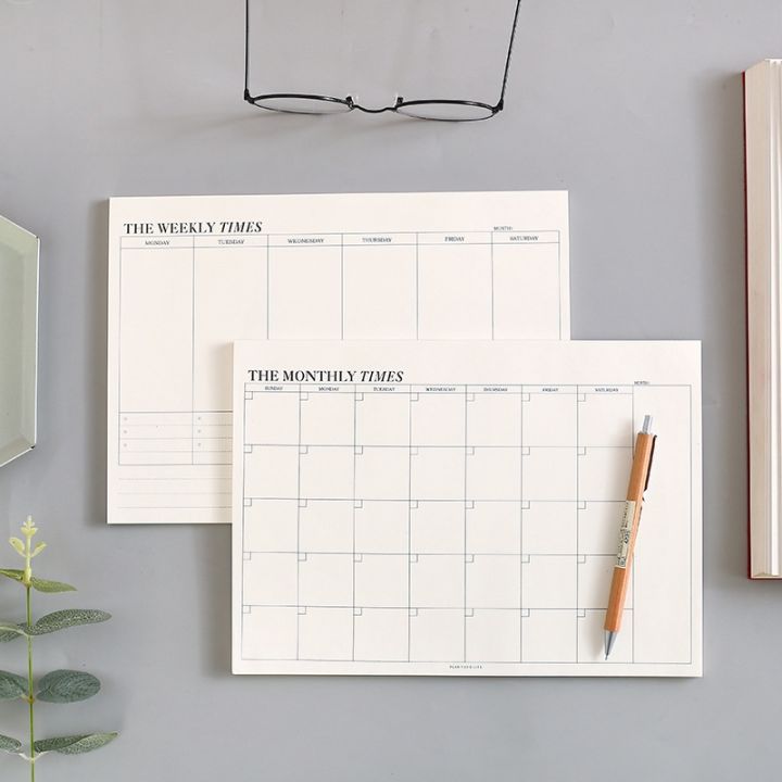 Weekly planner B5 60 sheets To Do List Office&School Memo pad Time ...