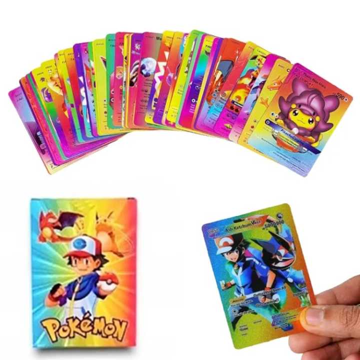 10 PCS Colorful Foil Pokemon Cards Including Tag Team,Tag Cosplay, Rare ...
