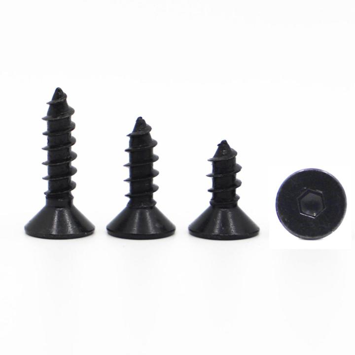 10/20pcs M3 M4 M5 M6 Black 8.8 Countersunk Hex Self Tapping Screw ...