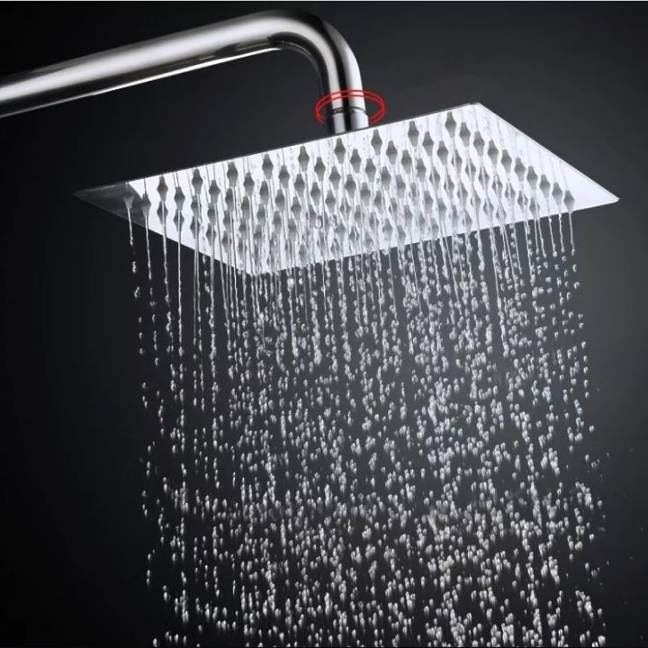 8" Rain shower Full set ( shower arm) full Stainless Steel | Daraz.com.bd