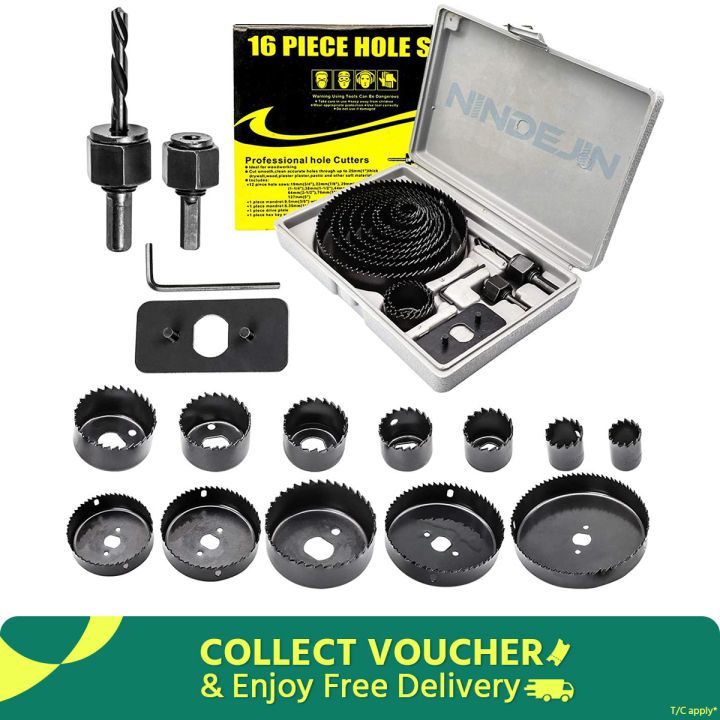 Hole saw set 16pcs 19mm to 127mm | Daraz.com.bd