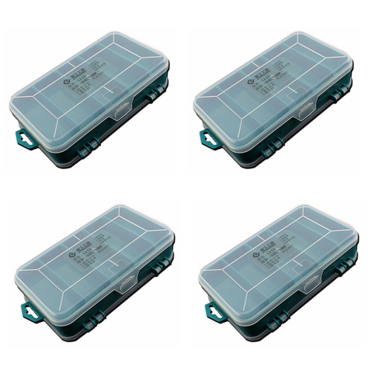 QUANBU 4X 13 Grids Tool Box Double-Side ToolBox Organizer Storage Box ...