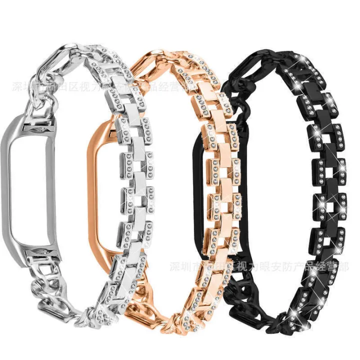 Suitable for Xiaomi 3 4 5 6 7 8 smartwatches with alloy inlaid diamonds ...