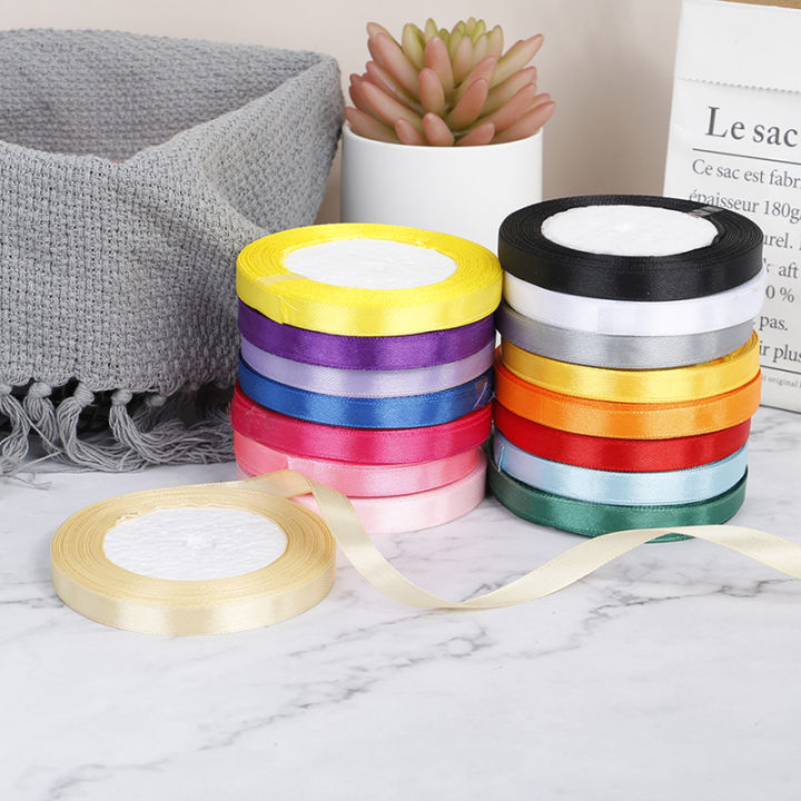 22M/Roll 10mm Silk Satin Ribbons for Crafts Gift Wrap Party Wedding ...