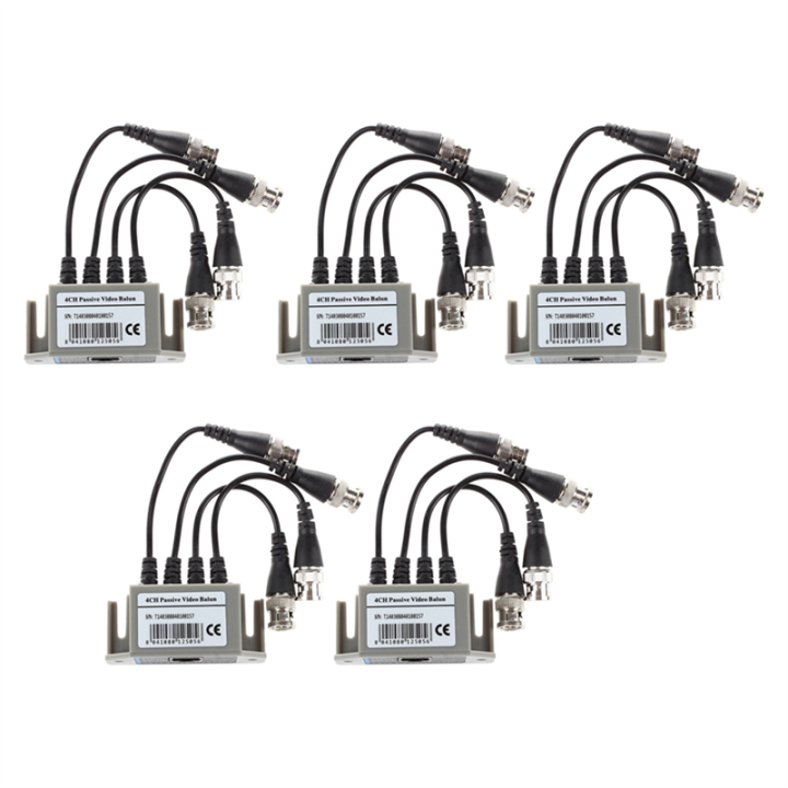 5X 4-Channel Video Balun BNC UTP CAT5 Transmitter for CCTV ...