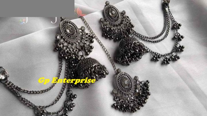Bahubali Earrings Jhumka Kaner dul & Tana & tikli set for Women | Daraz ...