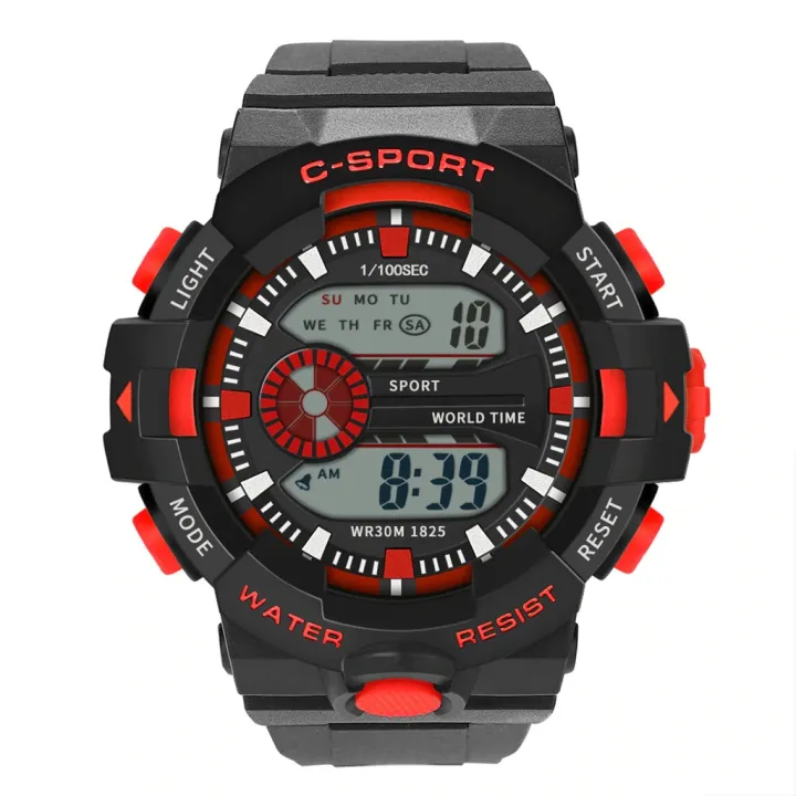 Men Luxury Analog Digital Military Sport LED Wrist Watch White, Red and ...