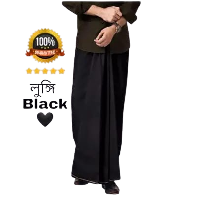 Traditional 5 Hat Black Cotton Lungi for Men 1 pcs / Wholesale Price ...