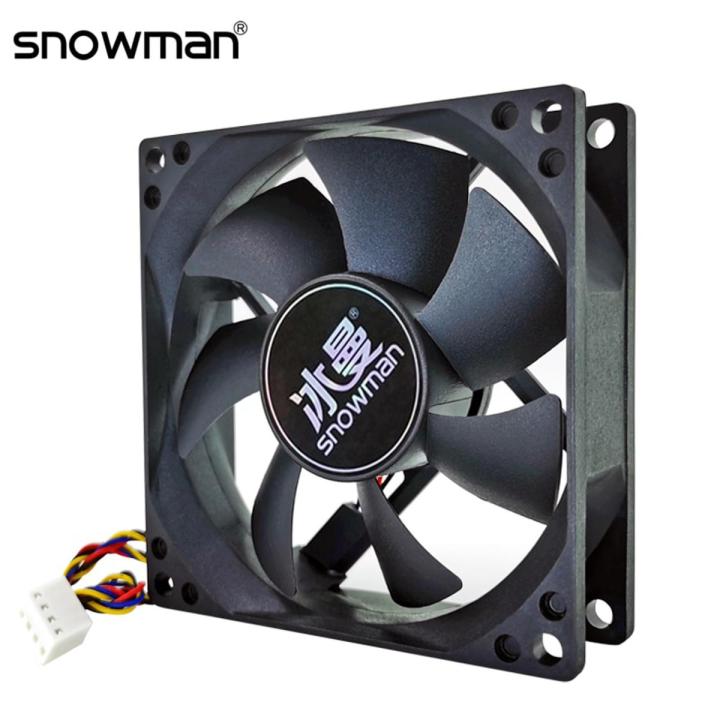SNOWMAN 80mm 4 Pin PWM Fan Computer Case Fan Silent 8CM Fan CPU Cooling ...