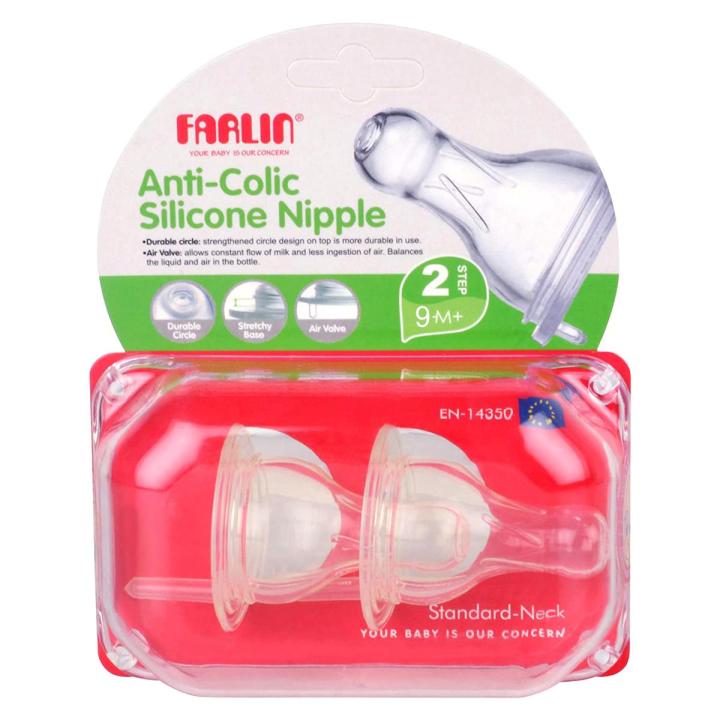 Anti Colic Silicone Nipple for 0M, 3M, 9M Baby Standard Neck 2 Pcs Pack | Daraz.com.bd