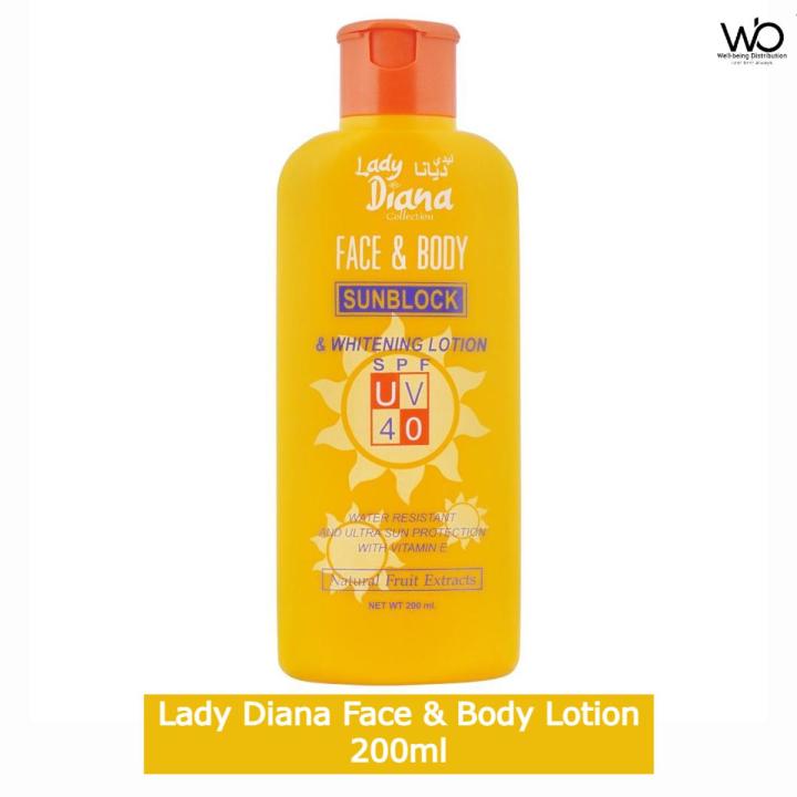 Lady Diana Sunblock SPF UV 40 Face & Body Lotion 200ml | Made in UAE ...