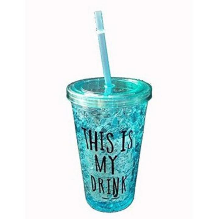 Juice Mug Juice Jar Ice Crushed Designed Juice Glass with Straw | Daraz ...