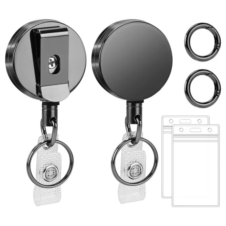 Metal Retractable Badge Holder, Vertical ID Card Holders, Key Card ...