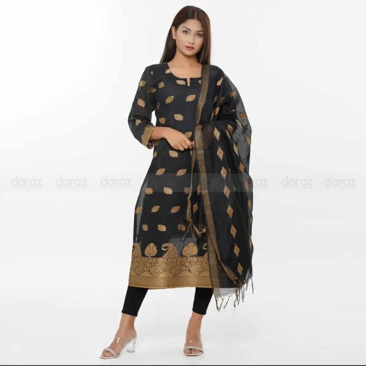 Jamdani katan 2 piece Kameez Dress with beautiful design Orna not 3 ...