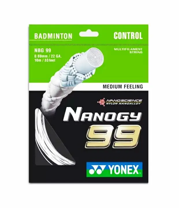 Yonex Nanogy 99 High Tension Badminton Racket string - Medium Feeling ...