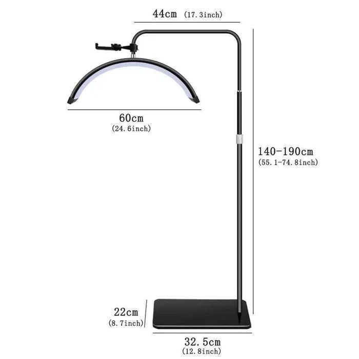 HD-M6X Floor LED Moon Light Half-moon Shaped Fill Light 3000K-6000K ...