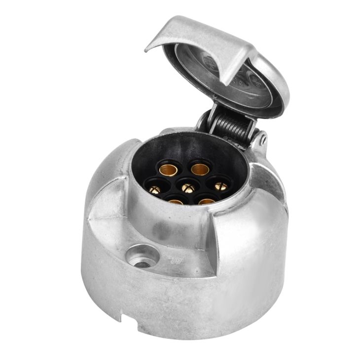 7 Pin Car Trailer Socket Plug Adapter Metal Connector for Caravan ...