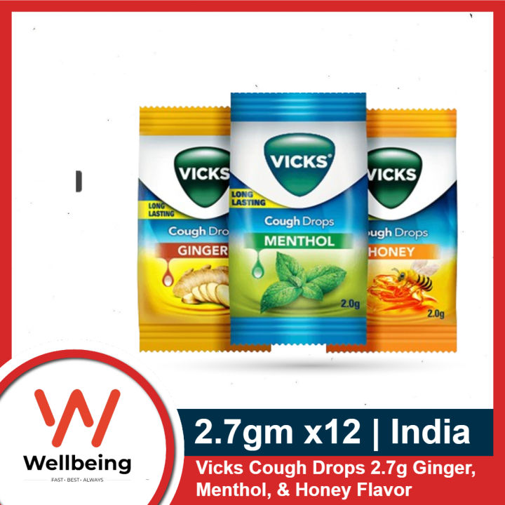 Vicks Cough Drops 2.7g x 12pcs Mix / 1.8gm 12pcs Mix - Ginger, Menthol ...