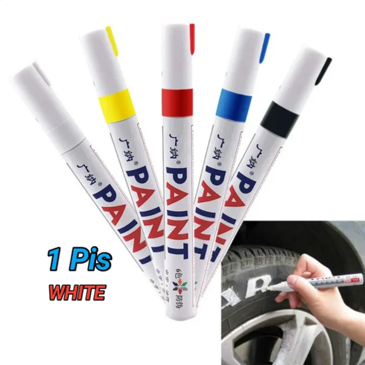 White Colour Waterproof Permanent Pen Car Tyre Tire Tread CD Paint ...