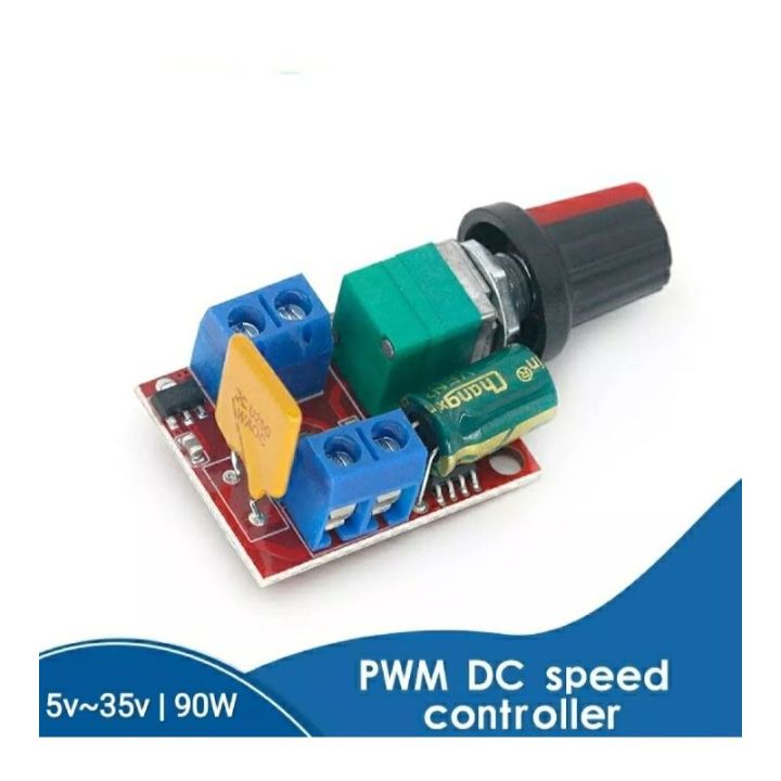 PF With Mini PWM 5A 90W PWM 12V DC Motor Speed Controller Module DC-DC 4.5V-35V Adjustable ...
