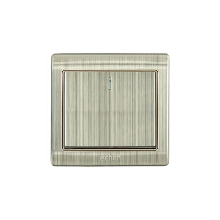 Wener Brushed Steel Series 16A One Gang Two Way Electrical Wall Switch ...