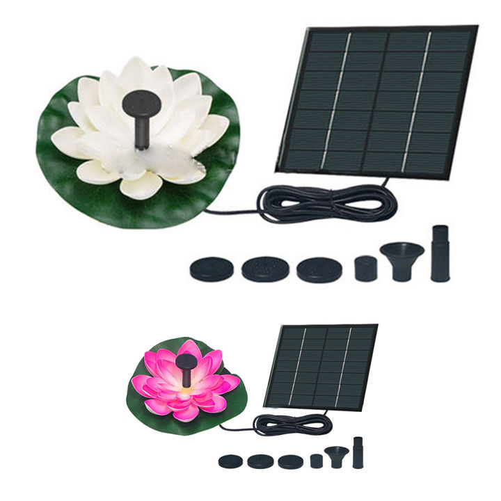 GC Solar Water Fountain With Lotus Leaf Solar With 6 Different Nozzles ...