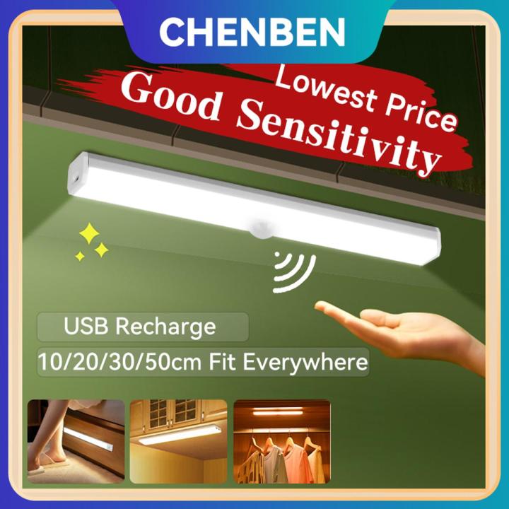 USB LED Closet Light Motion Sensor Magnetic Night Light Rechargeable ...