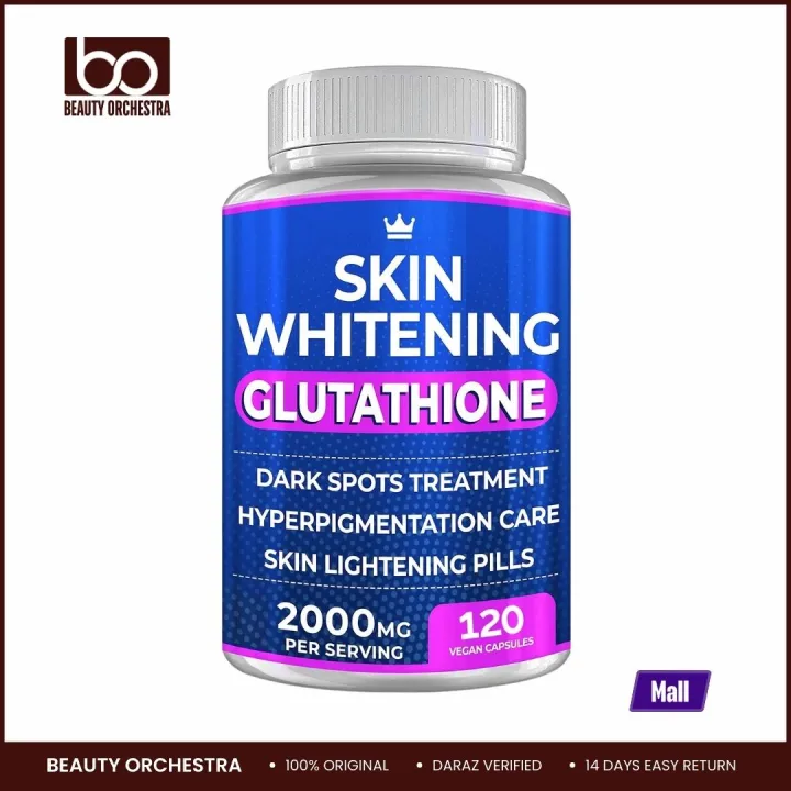 Crown Cosmetics Glutathione Skin Whitening Pills - 120 Capsules 2000mg ...