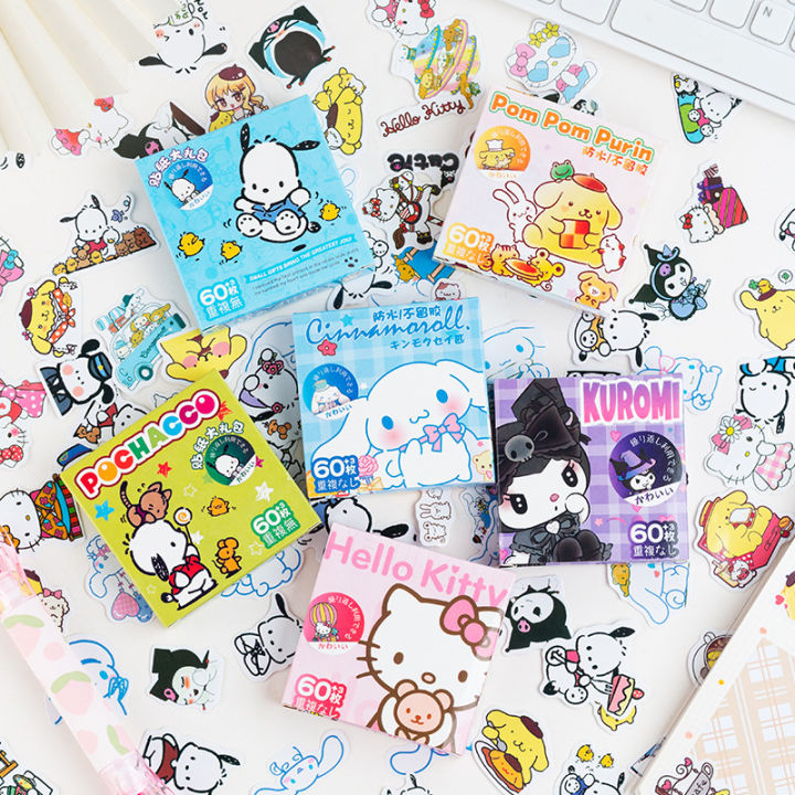 Cinnamoroll Sticker Cute Kuromi Pompompurin Cartoon Luggage Desktop Set ...