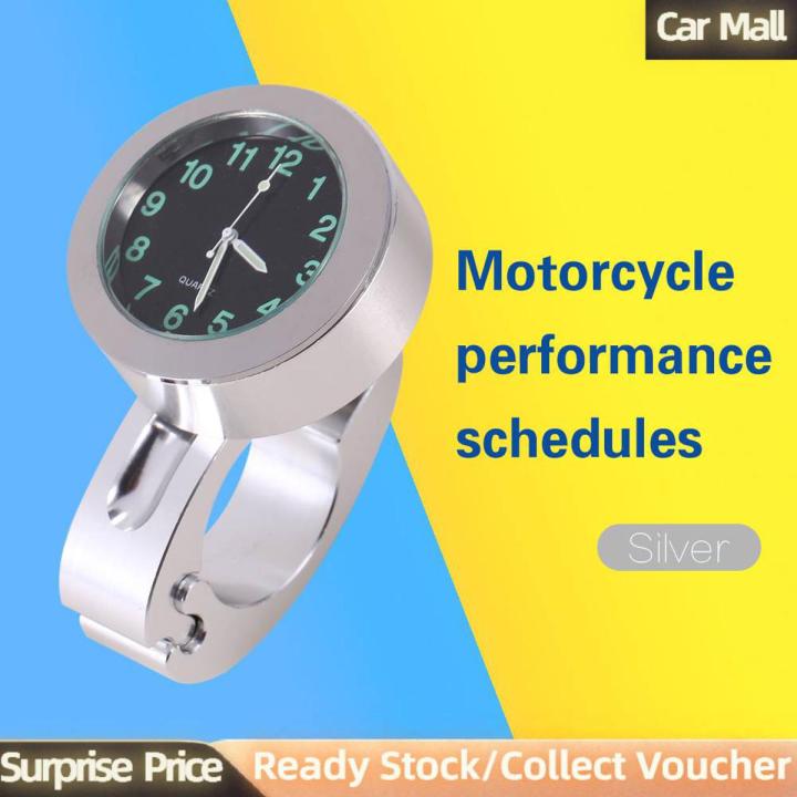 7/8" 1" Motorcycle Bike Waterproof Handlebar Mount Clock Glow Watch ...