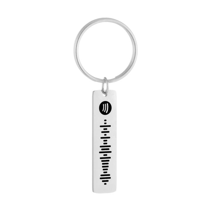 Personalized Music Spotify Scan Code Keychain for Women Men Stainless ...