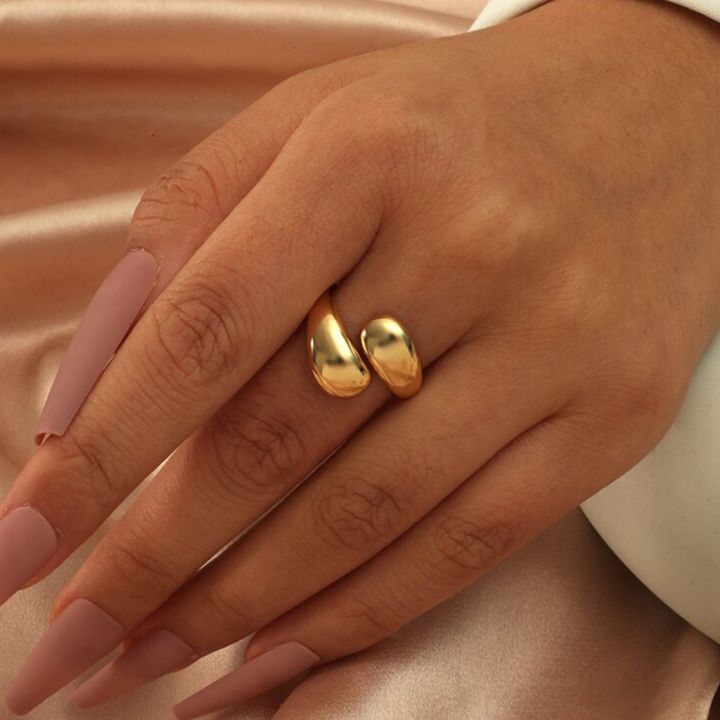 Personality Gold Metal Open Rings for Women | Daraz.com.bd